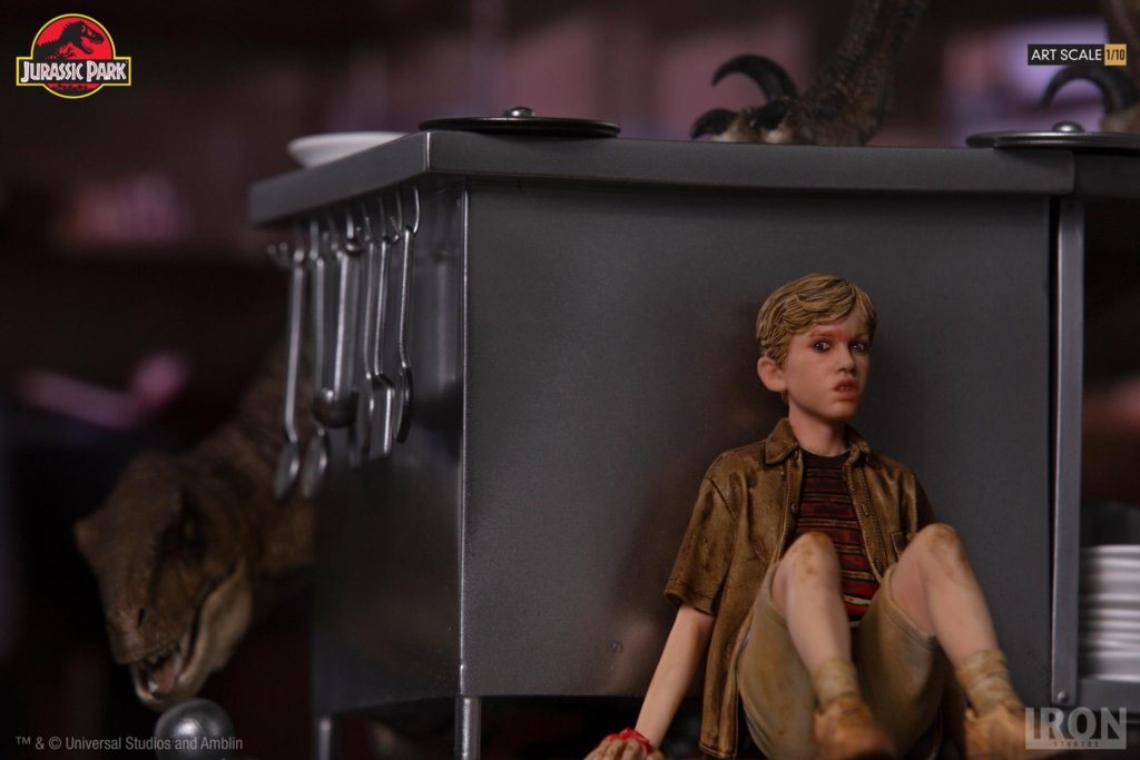 Iron Studios Unveil Incredible Jurassic Park Velociraptors in Kitchen ...