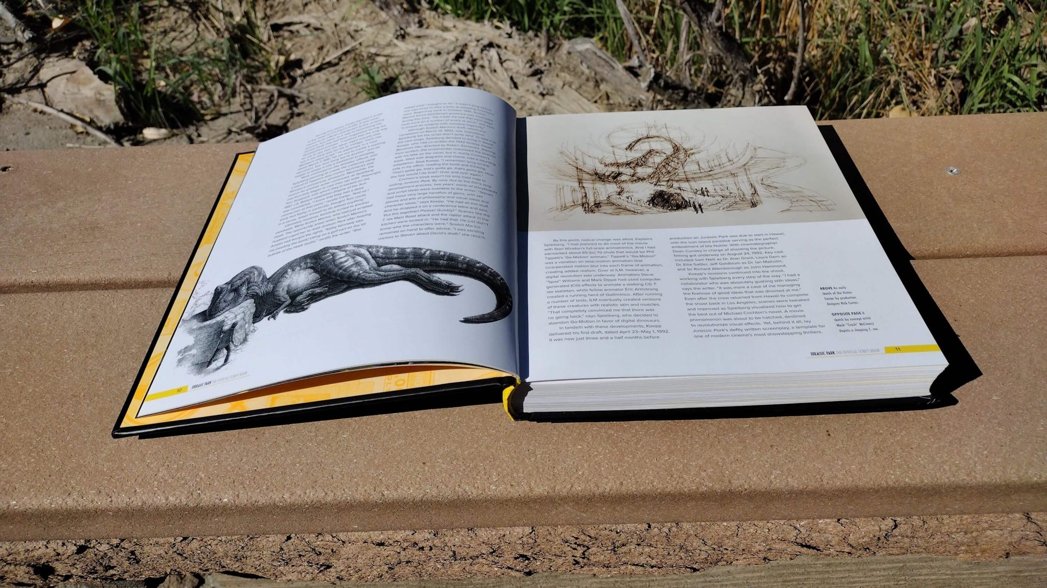 Rick Carter’s sketch artwork featured on the page to the right.